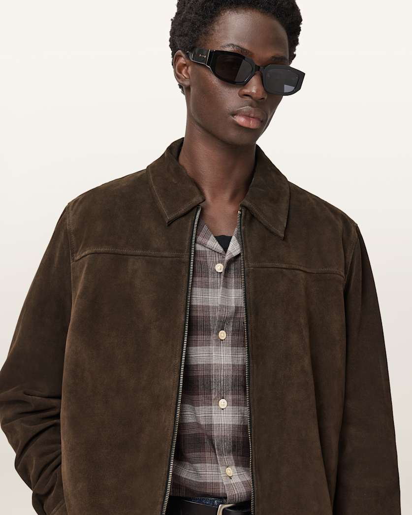 Rhone Suede Jacket COCOA BROWN | ALLSAINTS